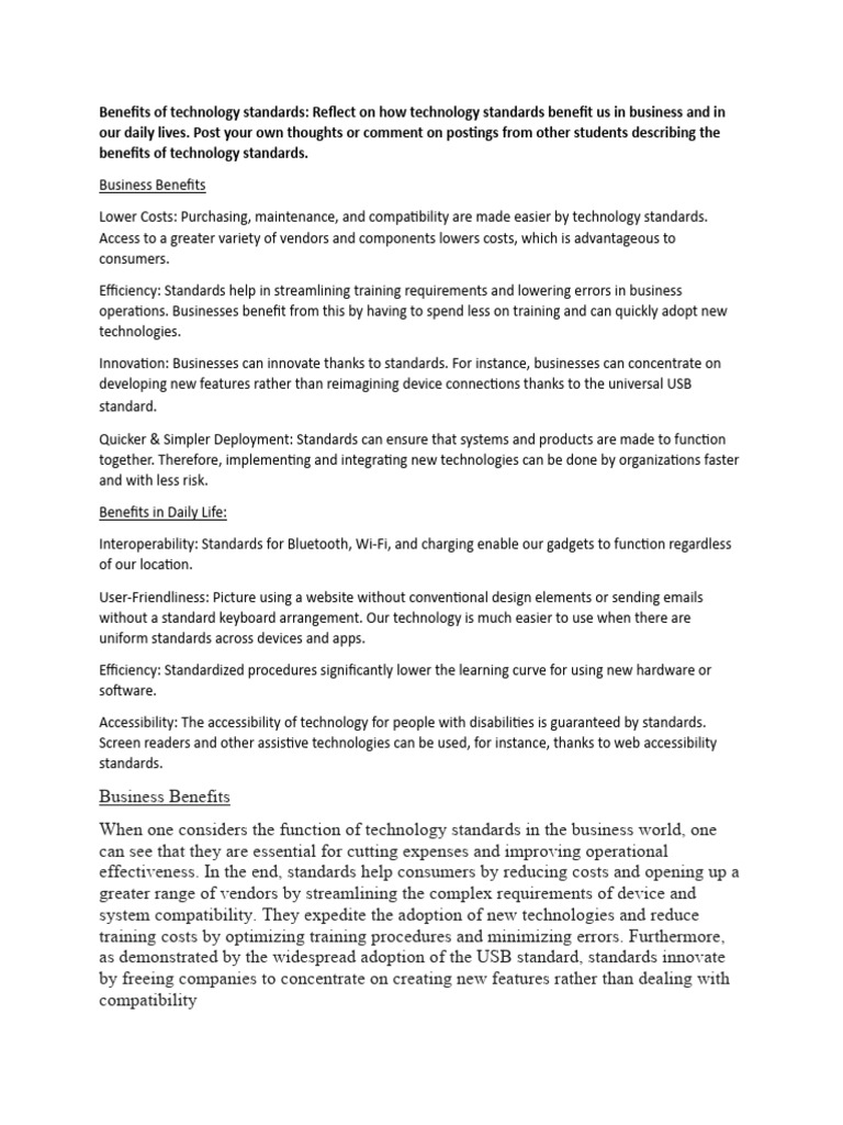 Technology Standards | PDF | Accessibility | Standardization