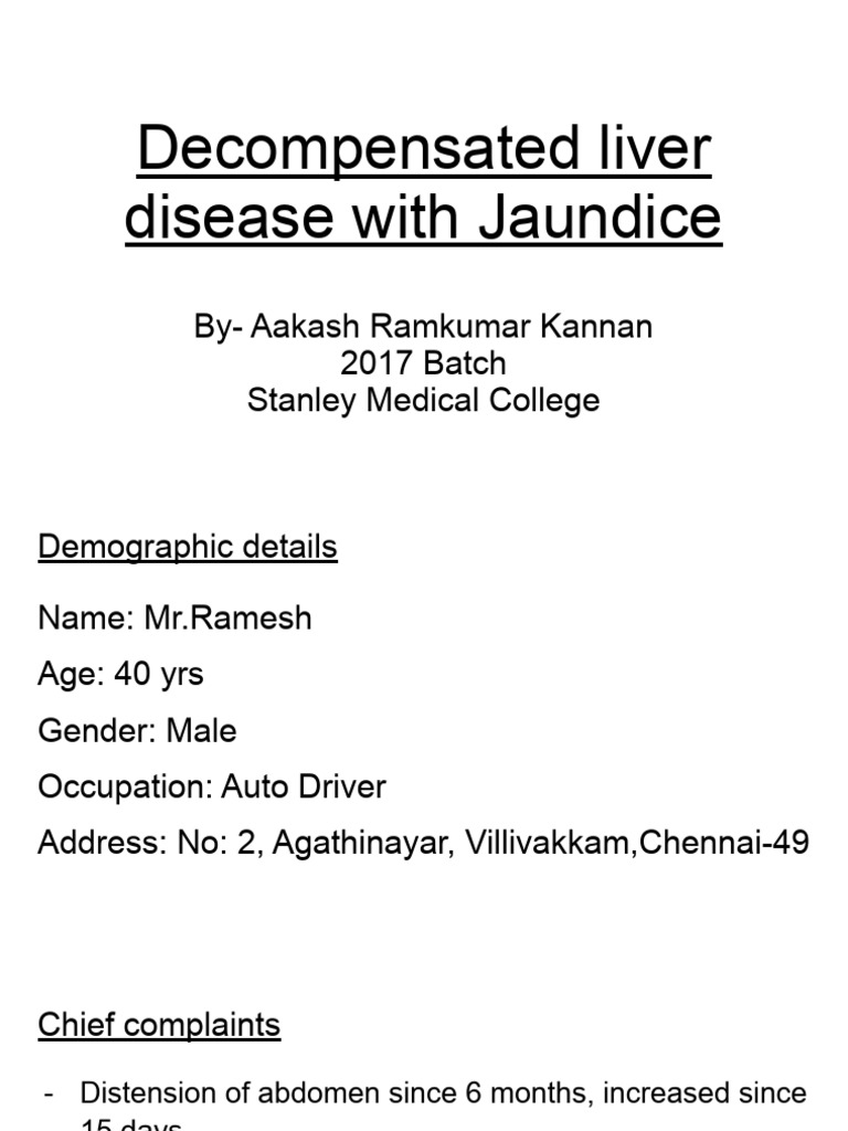 Decompensated Liver Disease Case Study | PDF | Cirrhosis | Diseases And ...