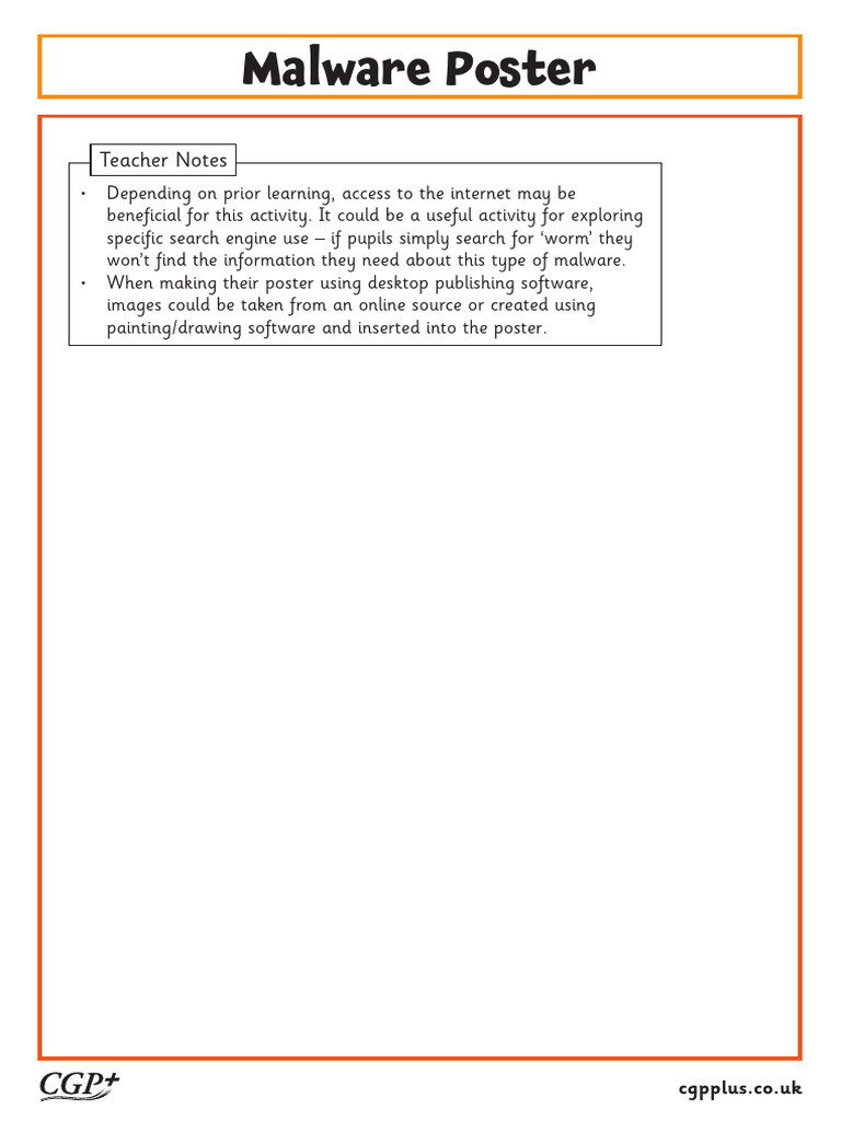 Malware Poster (Years 5-6) Full Colour - CO2WAT311 | PDF