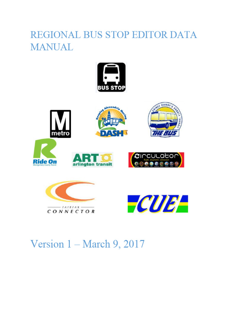 Regional Bus Stop Data Manual | PDF | Pedestrian Crossing | Information