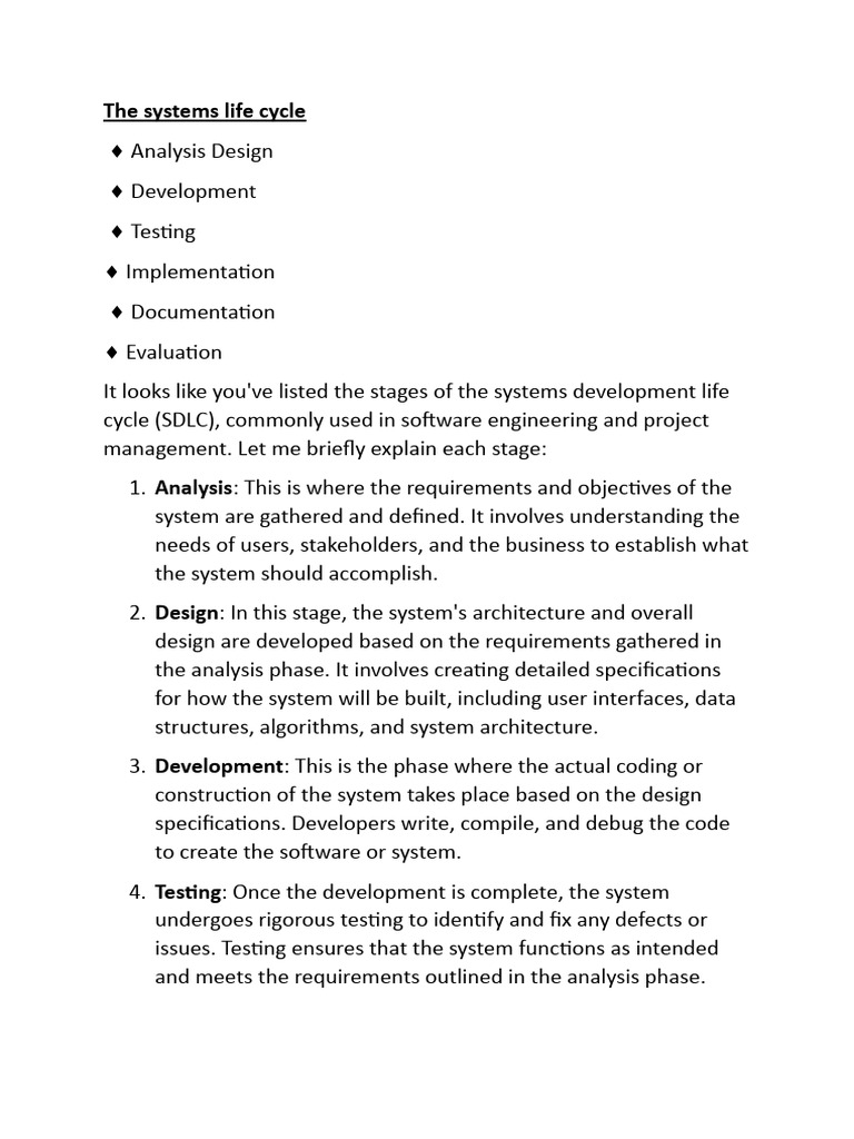 The Systems Life Cycle | PDF | Computer Network | World Wide Web