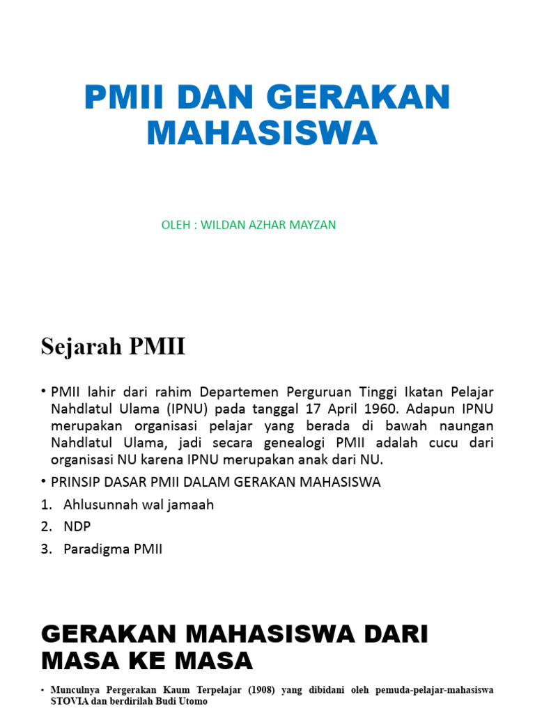Pmii Dan Gerakan Mahasiswa | PDF | Sejarah