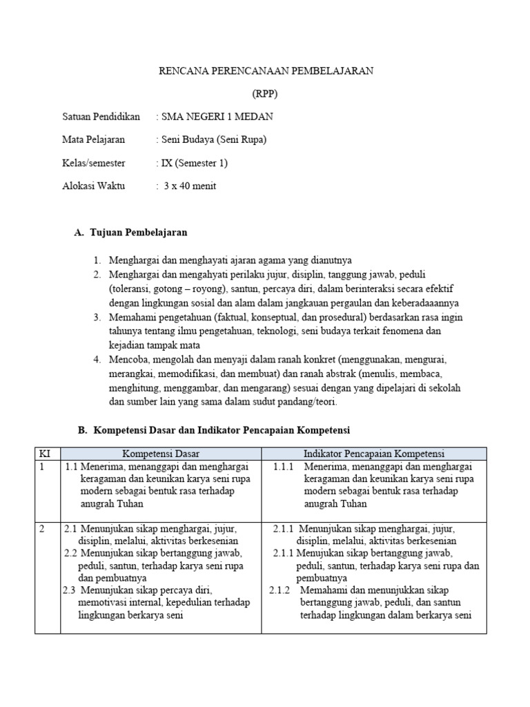 Rencana Perencanaan Pembelajaran | PDF