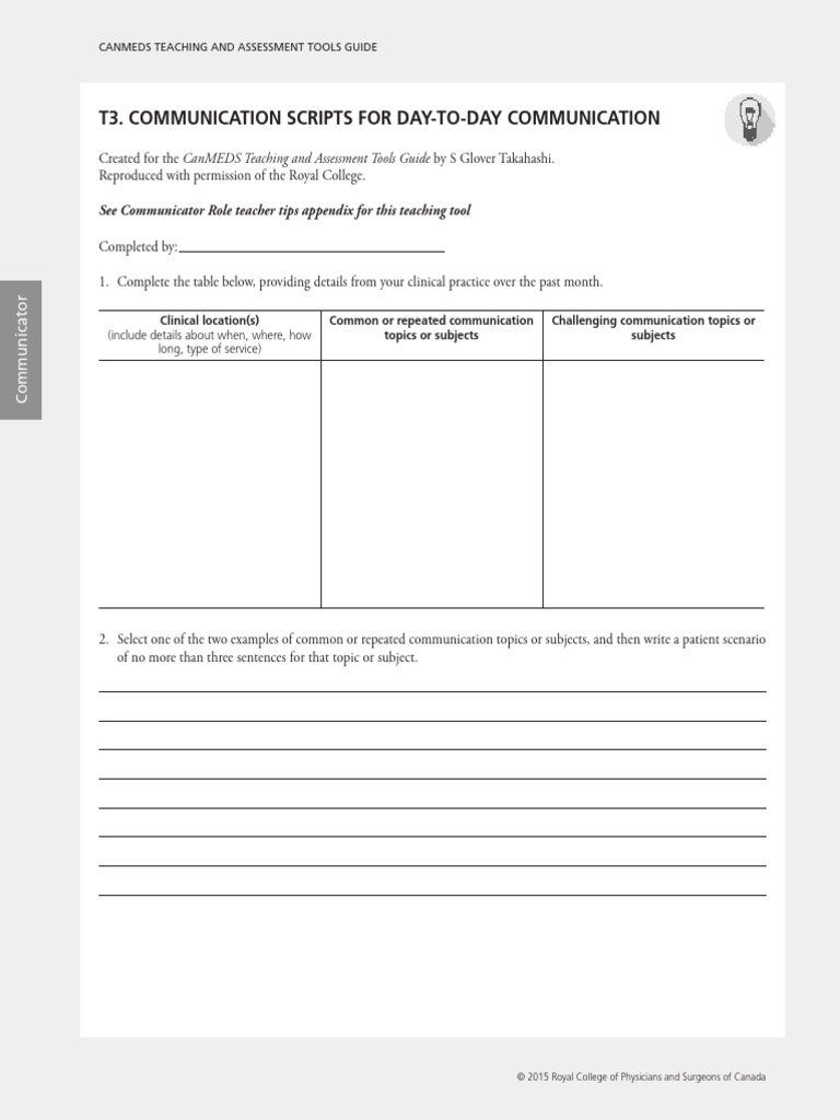 Communicator - t3 Small Group Activity - Communication Scripts For Day To Day Communication1 ...