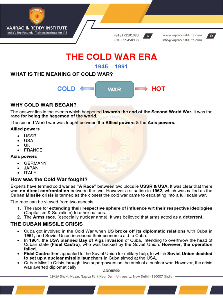 Understanding the Cold War Era (1945-1991) | PDF | Warsaw Pact | Nato