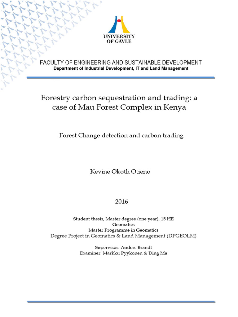 Forestry Carbon Sequestration and Trading - A Case Study of MFC in Kenya | PDF | Eigenvalues And ...