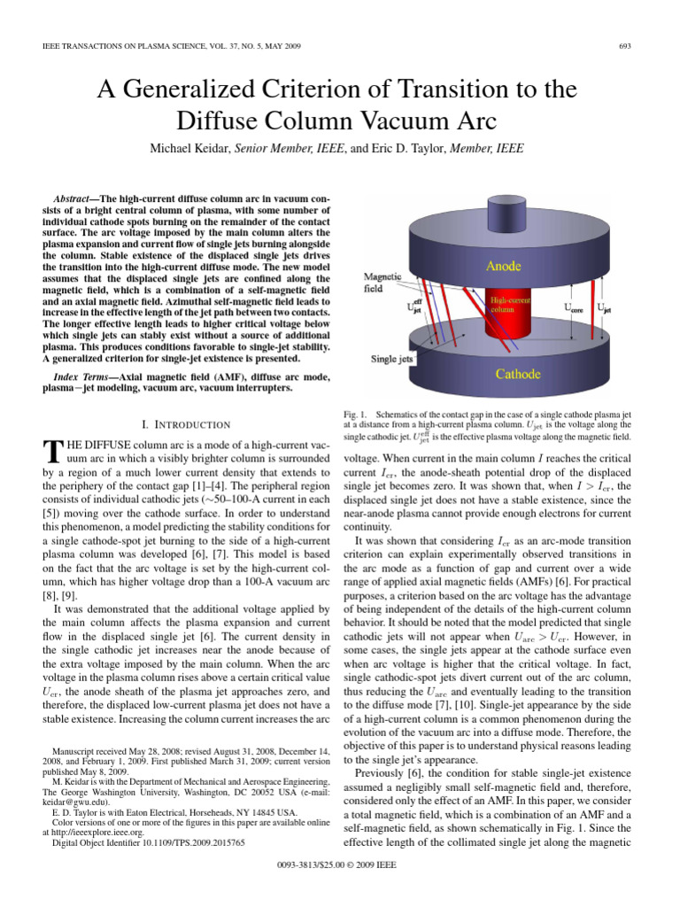 A Generalized Criterion of Transition To The Diffuse Column Vacuum Arc ...