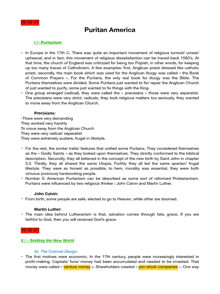 Puritan America Copie | Download Free PDF | Puritans | Massachusetts ...
