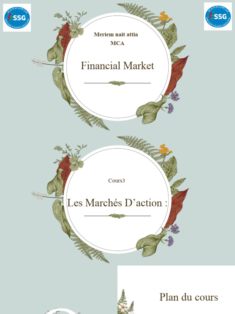 Cours 3 | PDF | Action (Finance) | Bourse (économie)