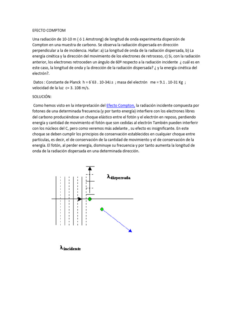Efecto Compton en Carbono: Análisis | PDF | Fotón | Electrón