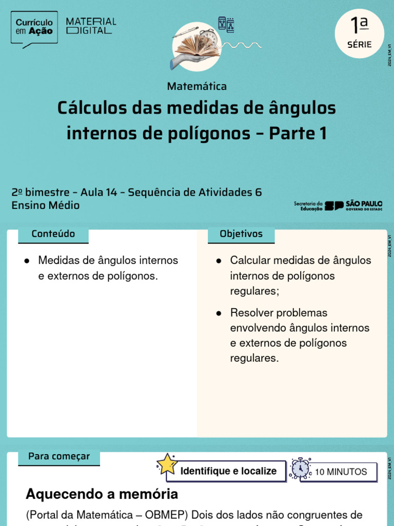 Ângulos Internos e Externos de Polígonos | PDF | Triângulo | Ângulo