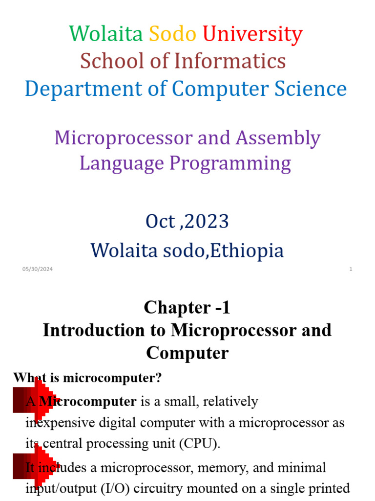 School of Informatics: Wolaita | PDF | Central Processing Unit | Assembly Language