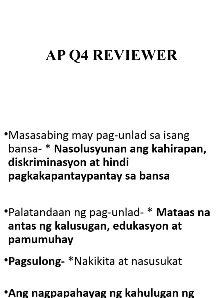 AP Q4 Reviewer | PDF