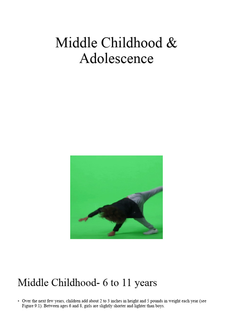 Middle Childhood | PDF | Puberty | Adolescence