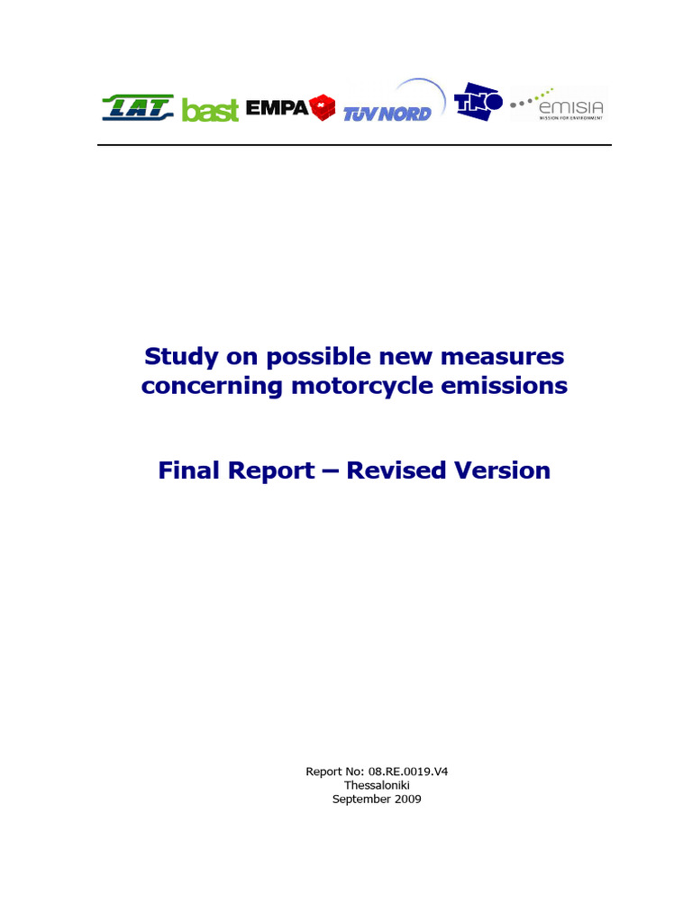 Report Measures Motorcycle Emissions en | PDF | Air Pollution | Motorcycle
