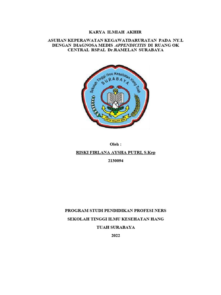 Asuhan Keperawatan Appendicitis di RSPAL | PDF | Agama & Spiritualitas