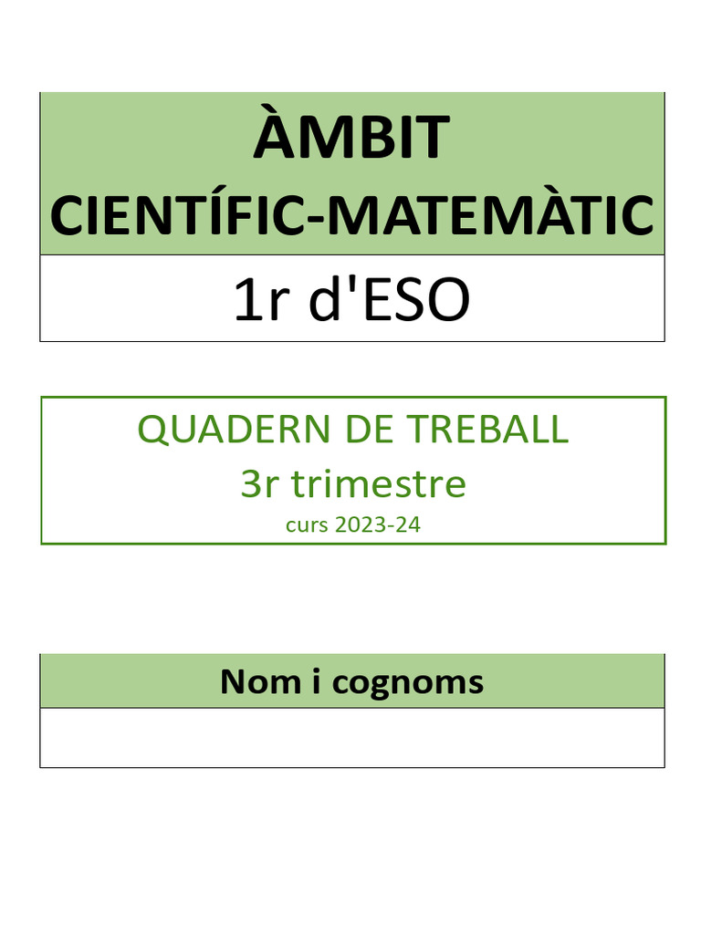 22 33 Quad Treb Amb Cient 3r Trim Ud 6 I 7 Curs 23 24 Definitiu | PDF