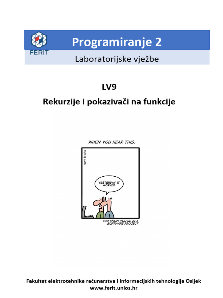 LV9 - Rekurzije I Pokazivaci Na Funkcije | PDF