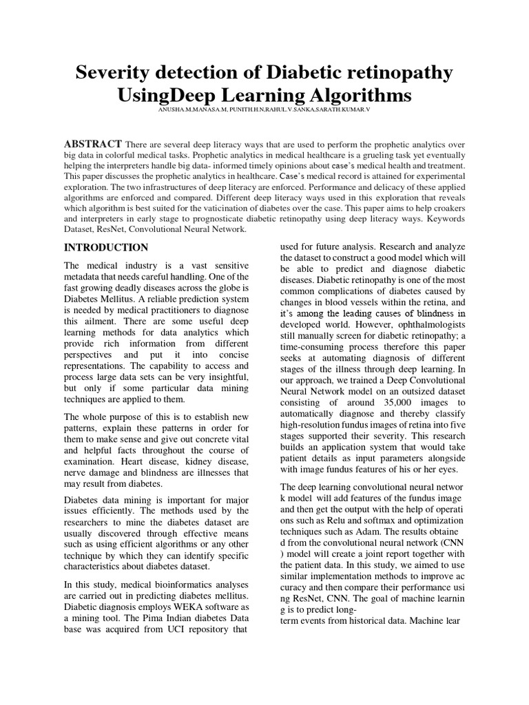 Severity Detection of Diabetic Retinopathy1 | Download Free PDF | Artificial Neural Network ...