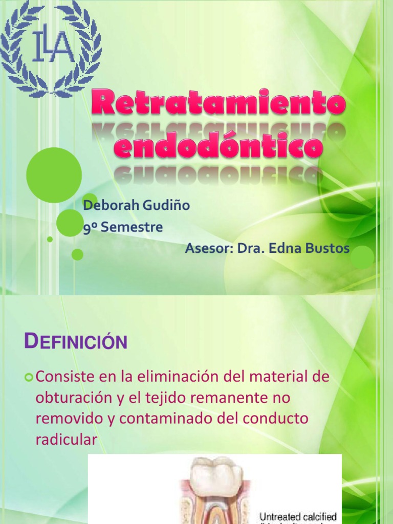 Retratamiento endodontico | Diente humano | Ciencias de la Salud