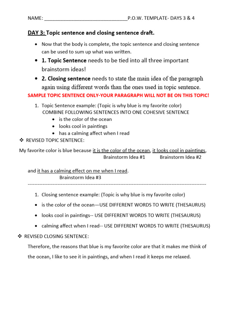 Pow-Days 3 & 4-Template-Complete | PDF