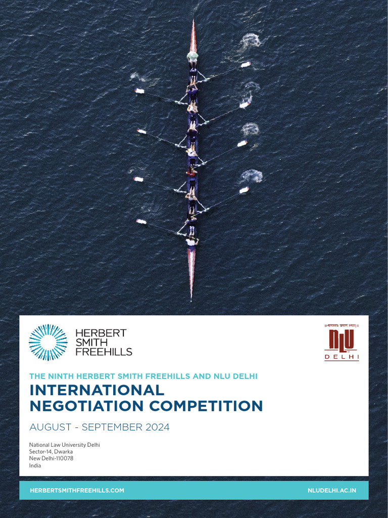 HSF-NLU Delhi Negotiation Competition 2024 | PDF | Finance & Money Management | Law