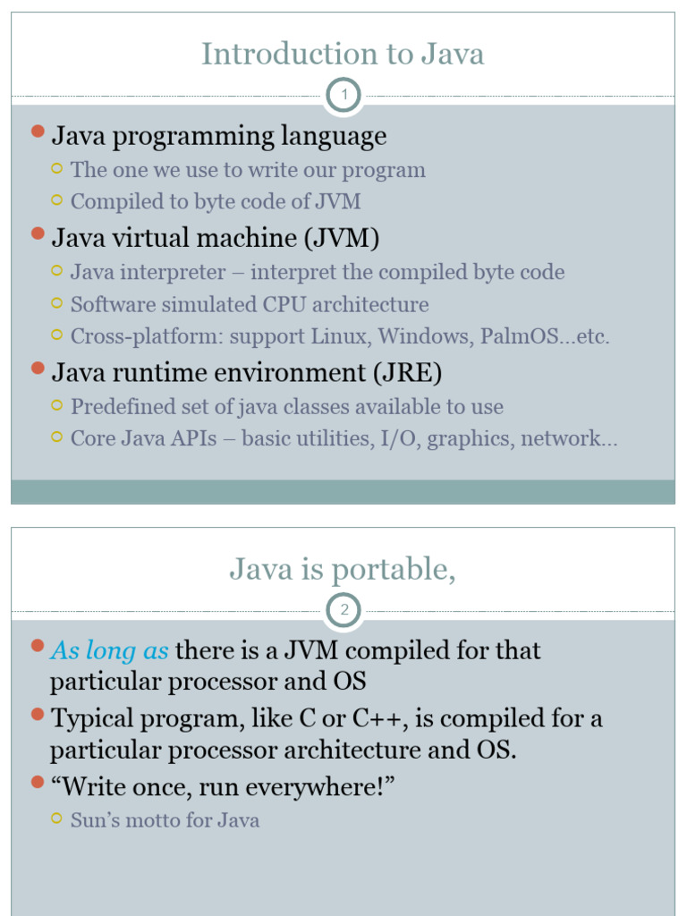 Presentation Intro To Java 1462929809 181219 | PDF | Class (Computer ...