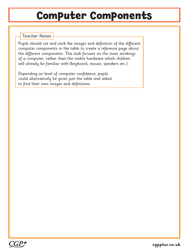 Computer Components (Years 5-6) Full Colour - CO2WAT302 | PDF | Computer Hardware | Random ...