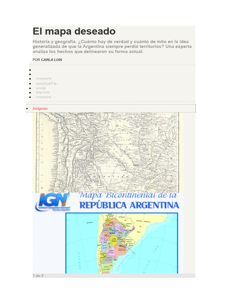 El Mapa Deseado Carla Lois Clarin | Descargar gratis PDF | Argentina | Mapa