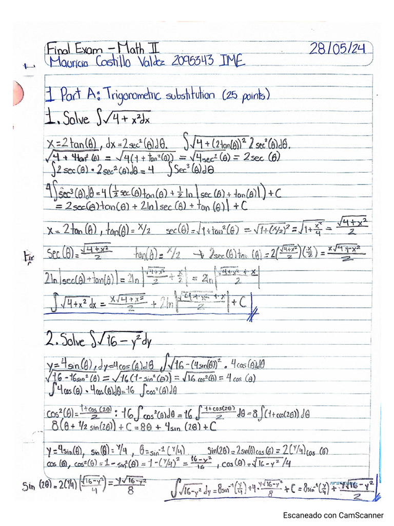 Final Exam - 2095343 - Math2 | PDF
