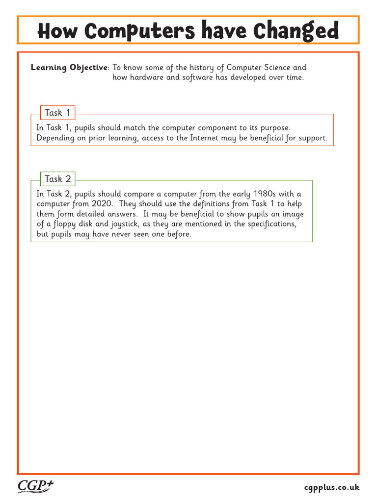 How Computers Have Changed (Years 5-6) Full Colour - CO2WAT284 | PDF ...
