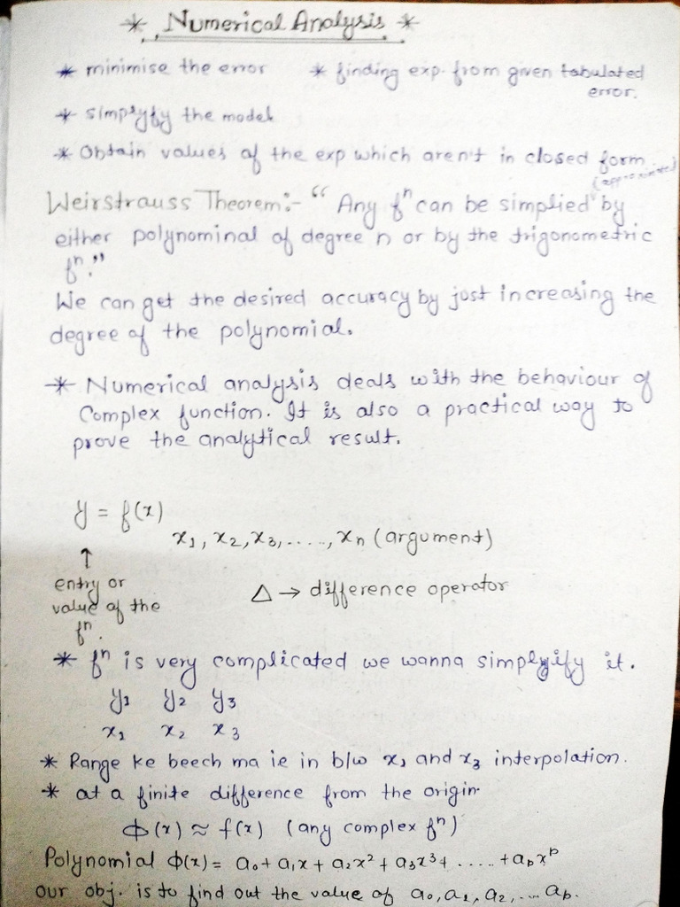 NUMERICAL METHODS CLASS NOTES | PDF