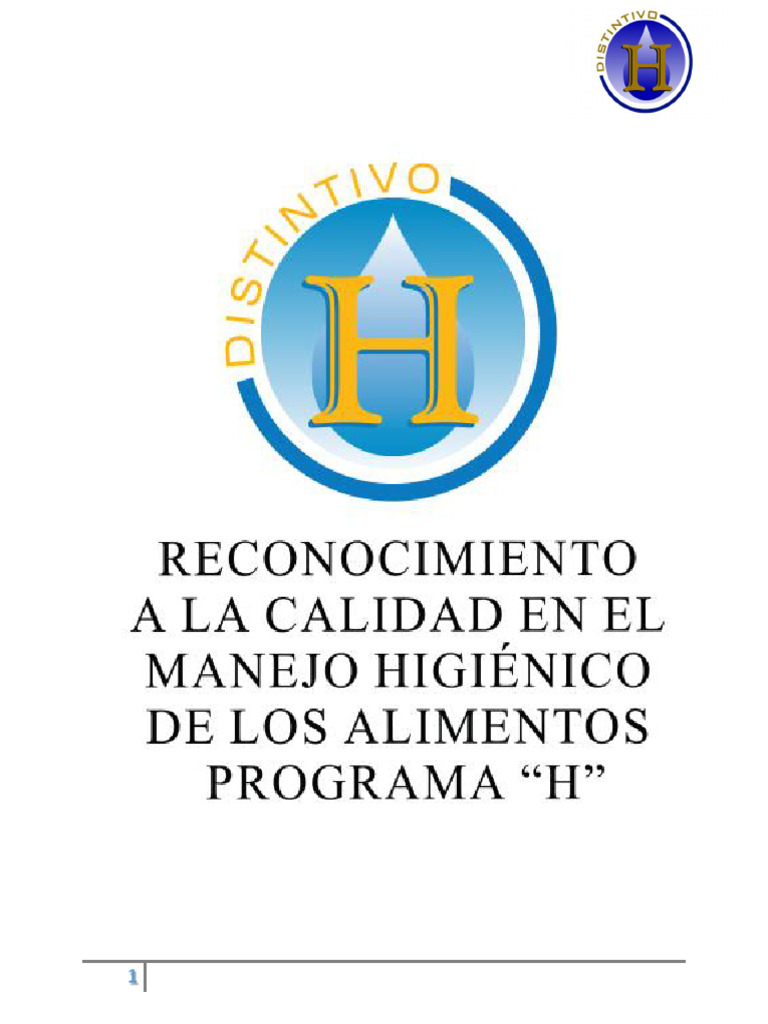 Manual Distintivo H | PDF | Alimentos | Enfermedades transmitidas por ...
