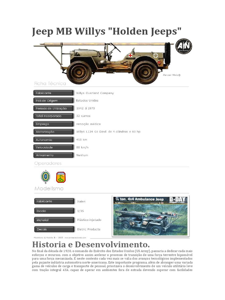 Jeep MB Willys | PDF | Jipe | Ambulância