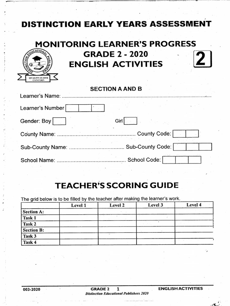 GRADE 2 ENGLISH ACTIVITIES Teacher - Co - .Ke | PDF