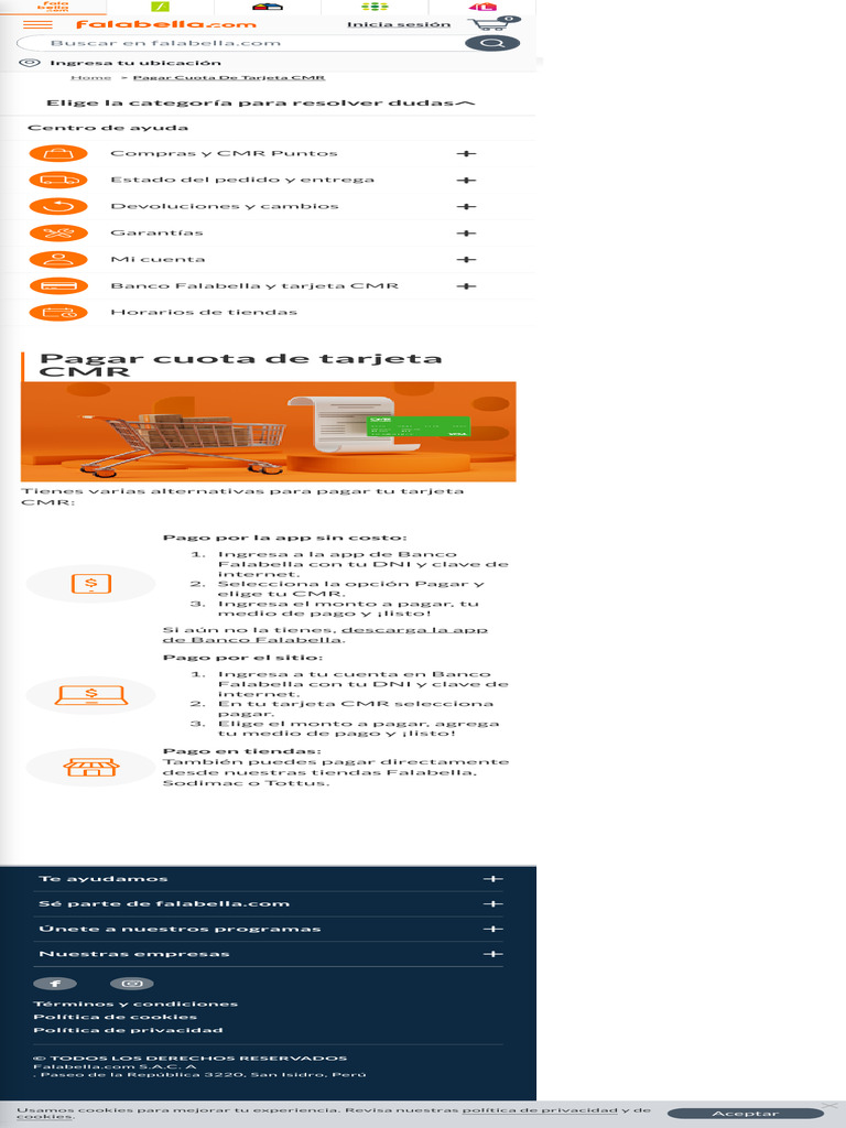 Pagar Cuota de Tarjeta CMR | PDF