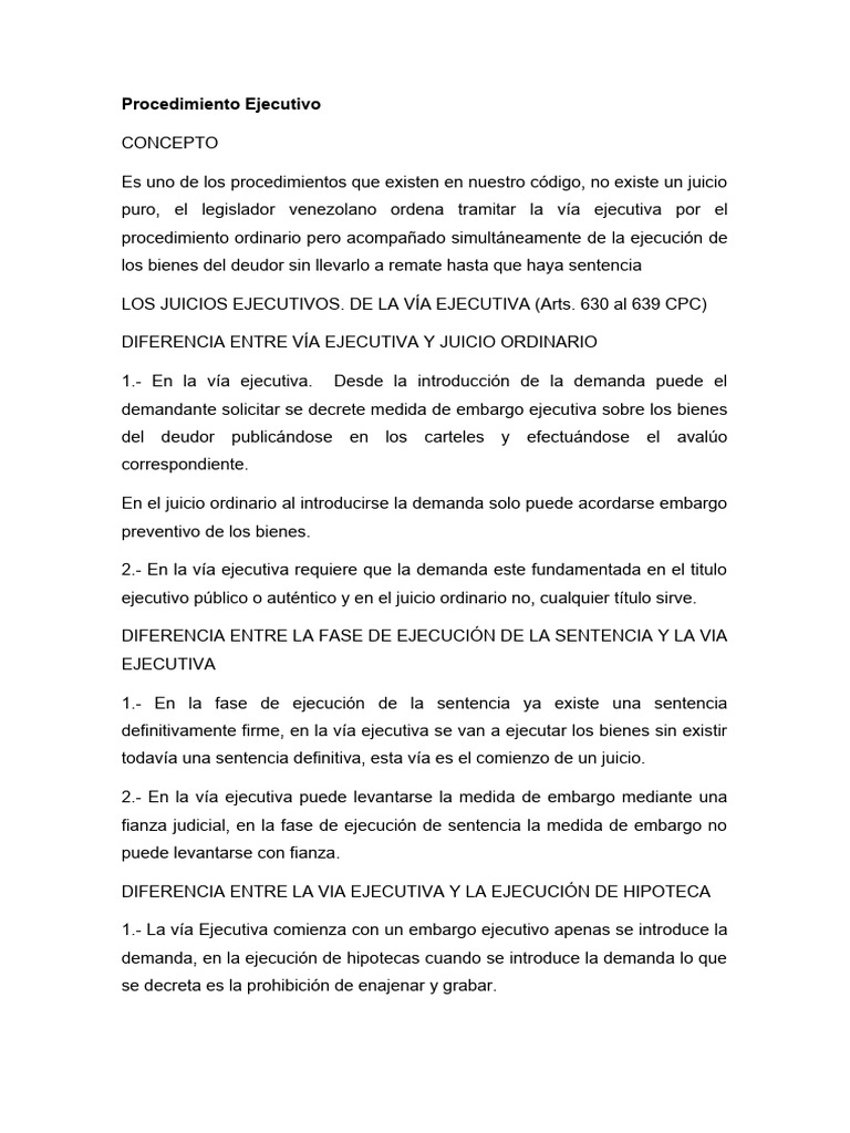 Procedimiento Ejecutivo | PDF | Demanda judicial | Sentencia (ley)