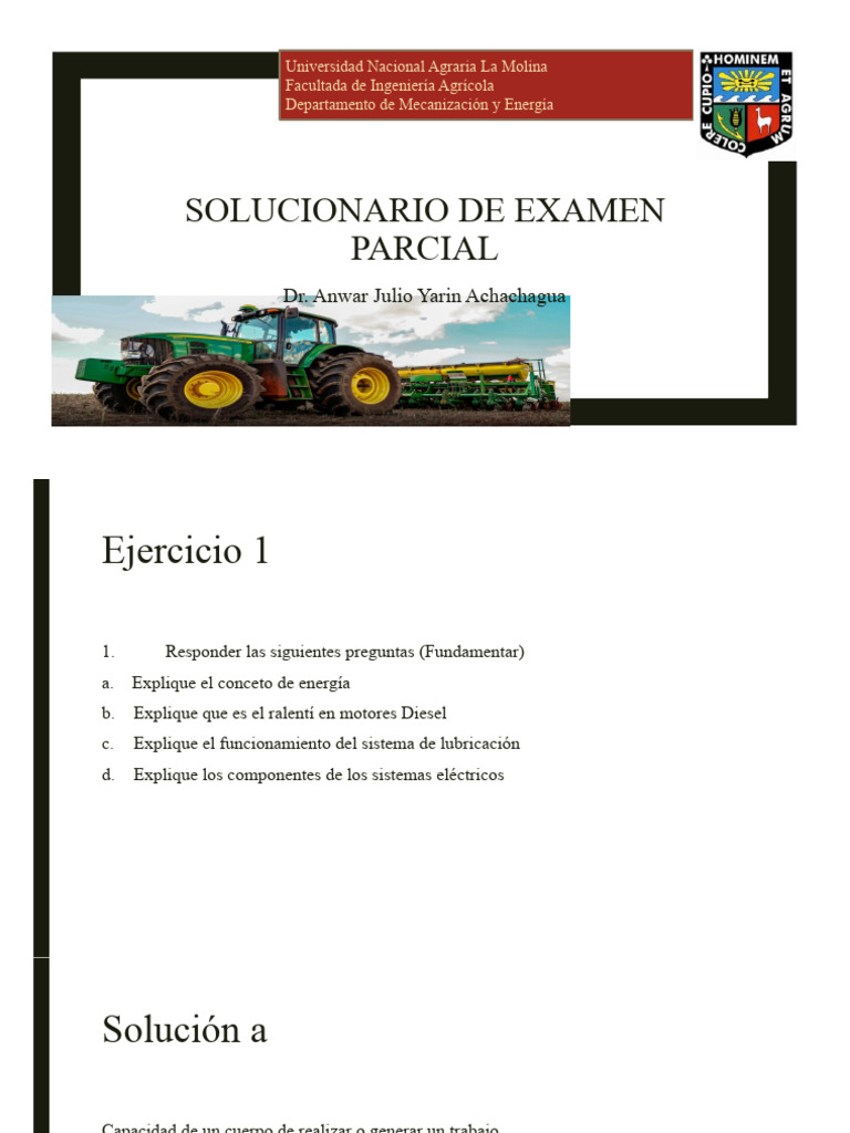 Solucionario de Examen Parcial | PDF | Pistón | Inyección de combustible