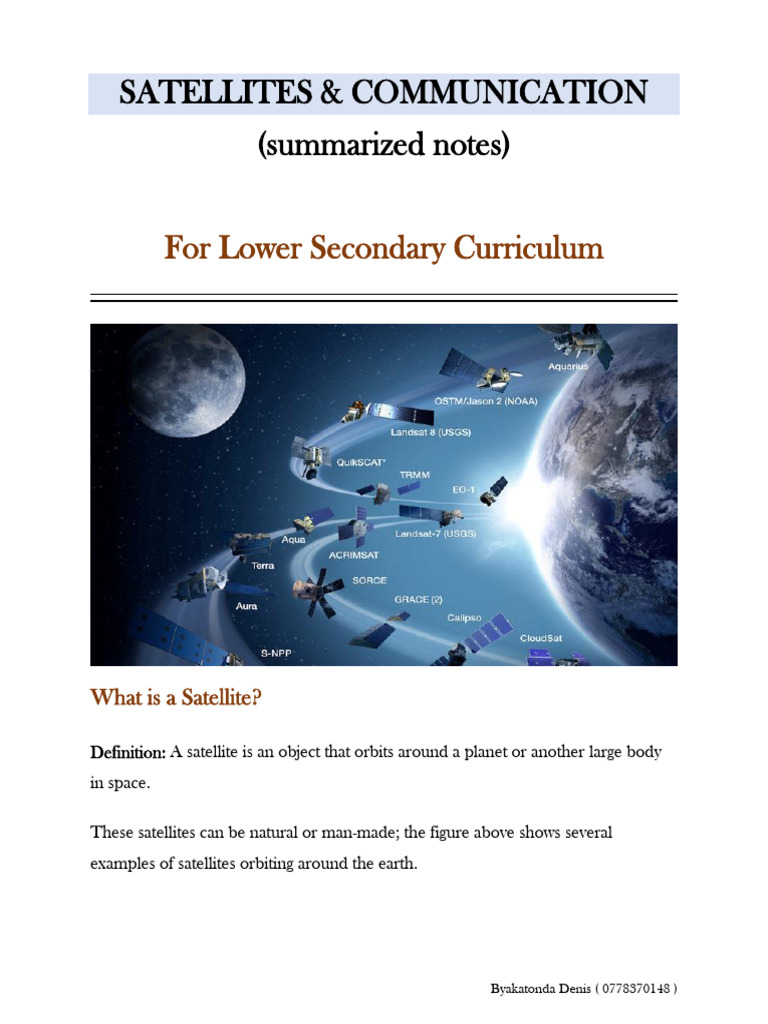 Satellites & Communication - Summarized Notes | PDF | Satellite ...