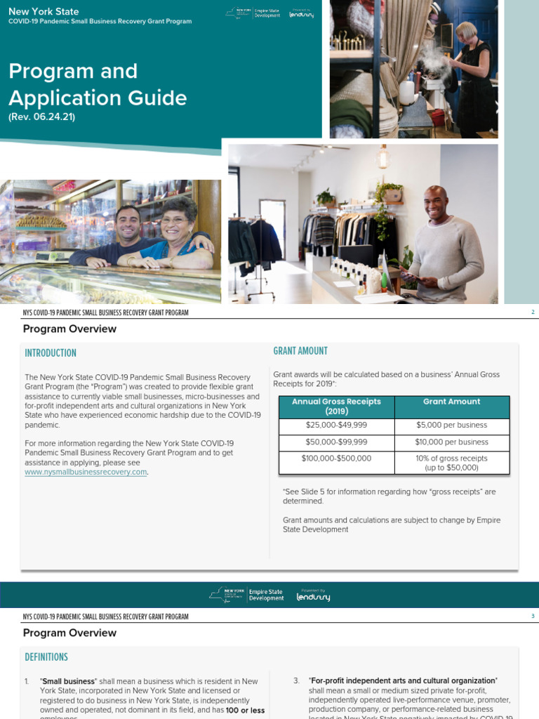 ENGLISH NY COVID19 Recovery Grant Program Guide 06.24.21 | PDF | Irs ...