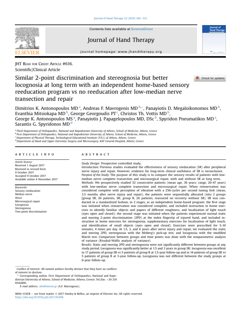 1 s2.0 S0894113017302478 Main | PDF | Somatosensory System | Cerebral ...