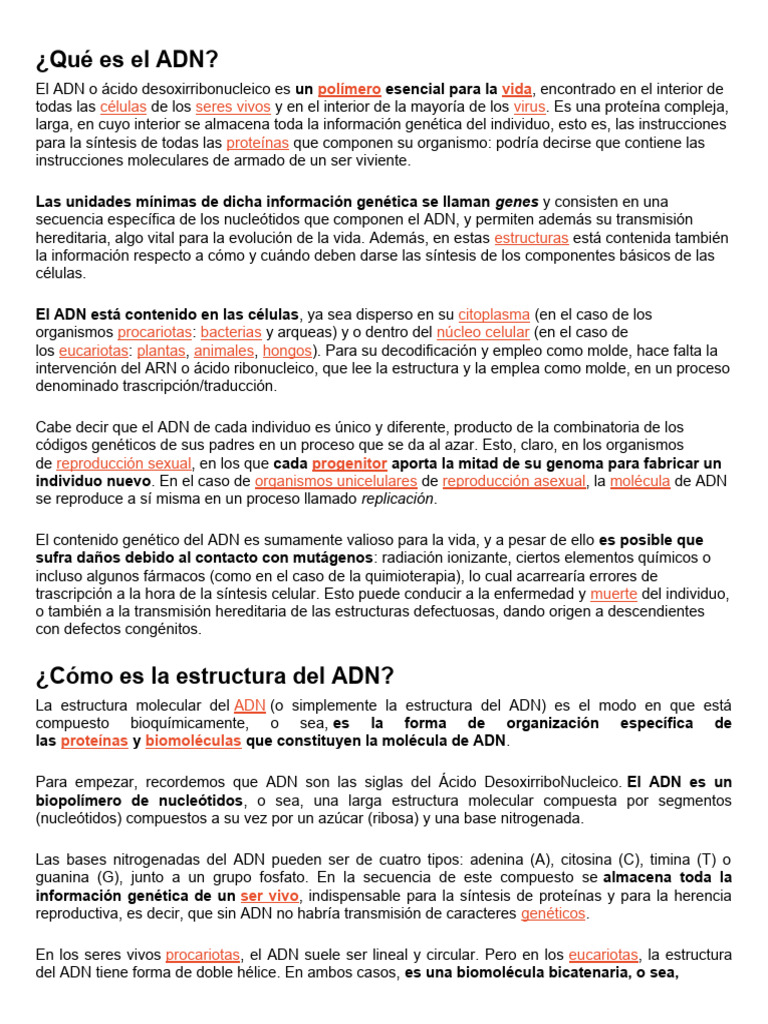 Qué Es El ADN | PDF | Adn | Rna