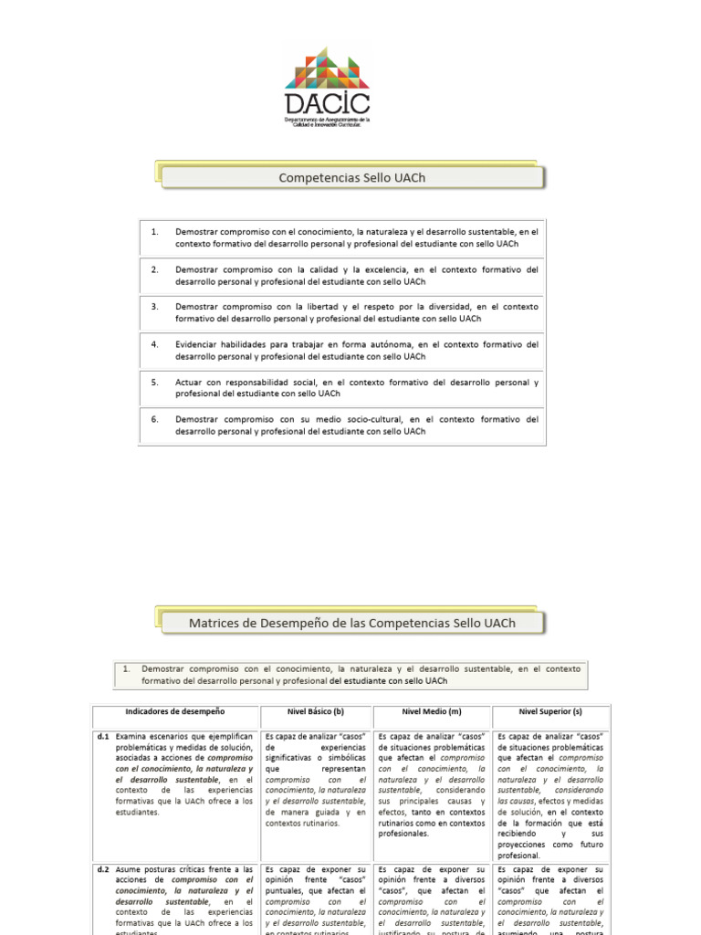Competencias Sello Uach | PDF | Desarrollo sostenible | Desarrollo personal