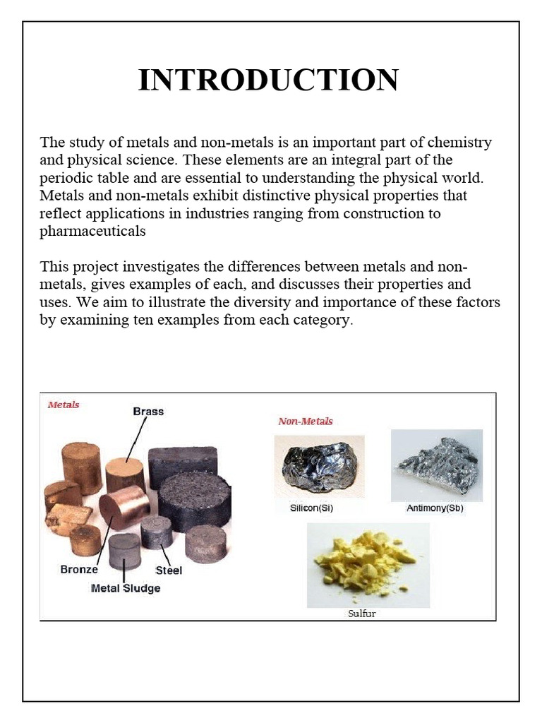 Metals vs Non-Metals: Properties & Uses | PDF | Metals | Iron