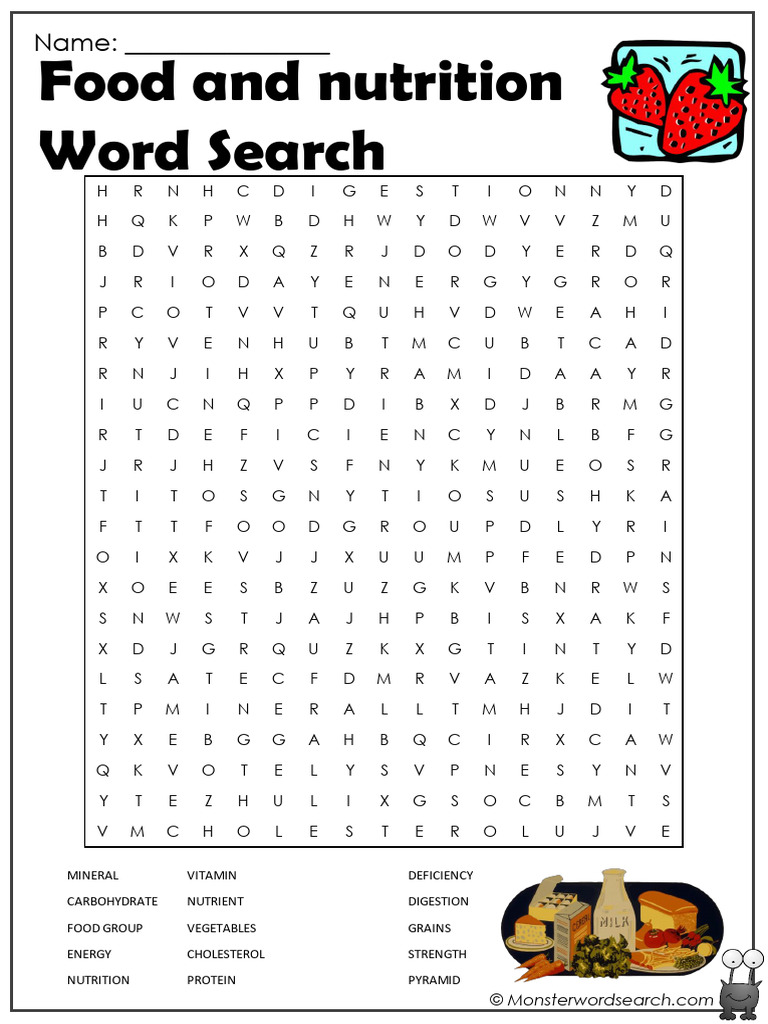 Food and Nutrition Word Search | PDF