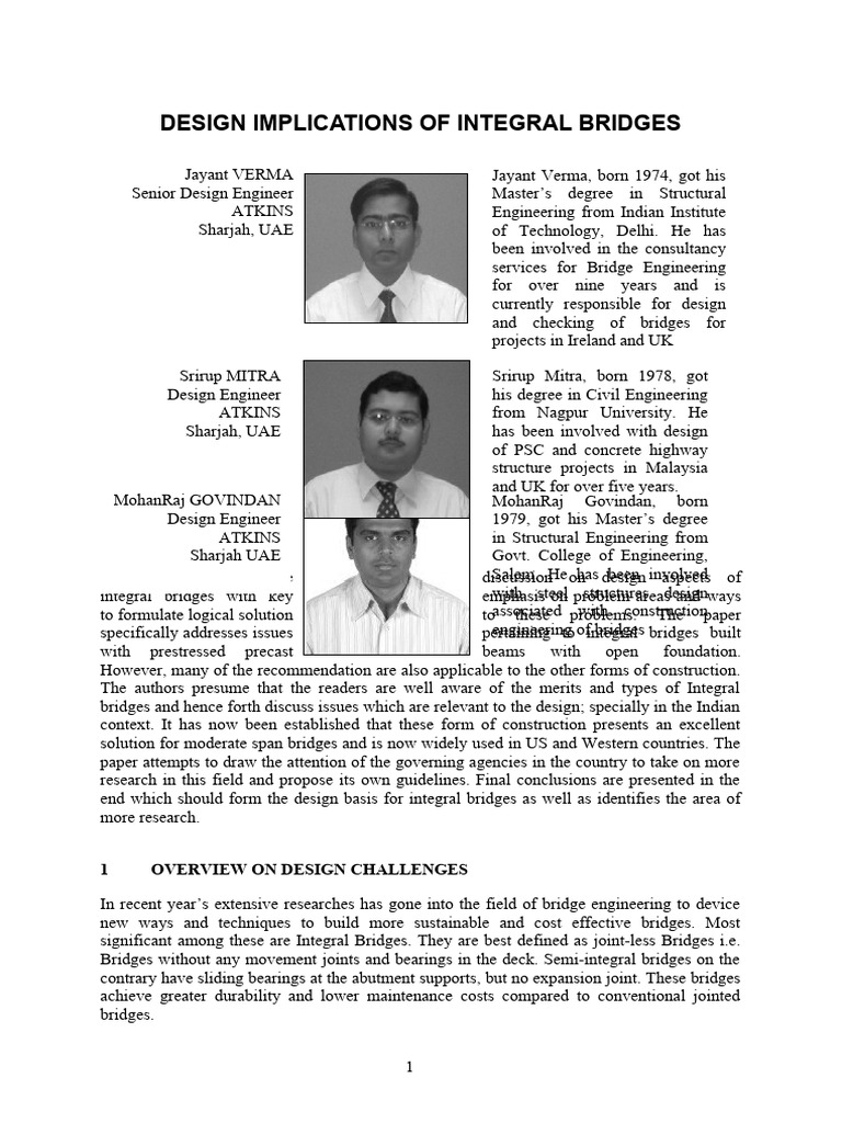 Design Implications of Integral Bridges | PDF | Bridge | Force