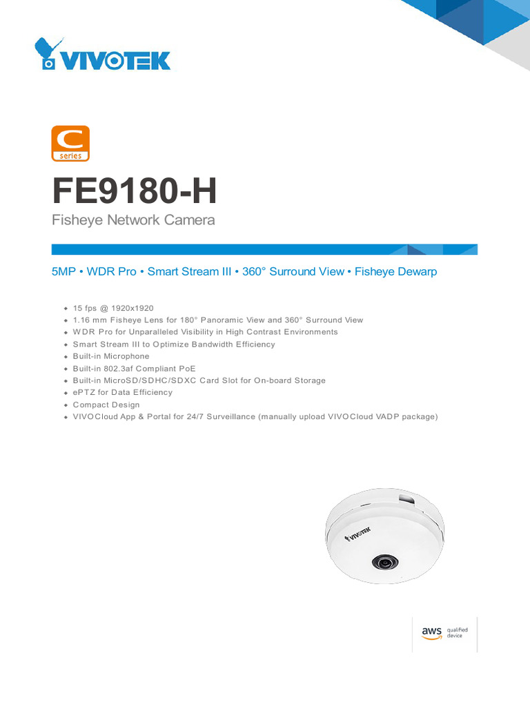 Fe9180-Hdatasheet en | PDF | Camera | Zoom Lens