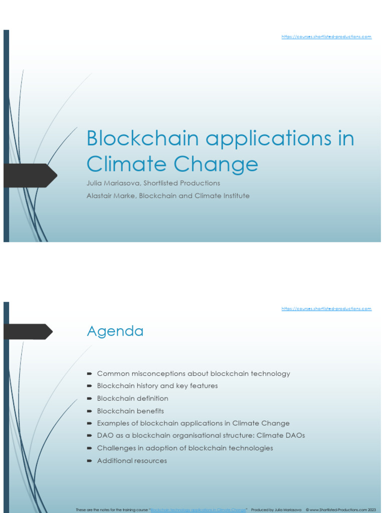 Blockchain in Climate Change | PDF | Cryptocurrency