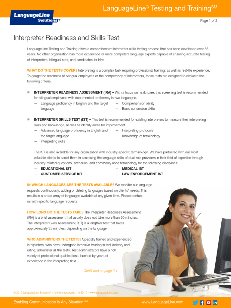 Interpreter Readiness and Skills Test | PDF | Language Interpretation ...