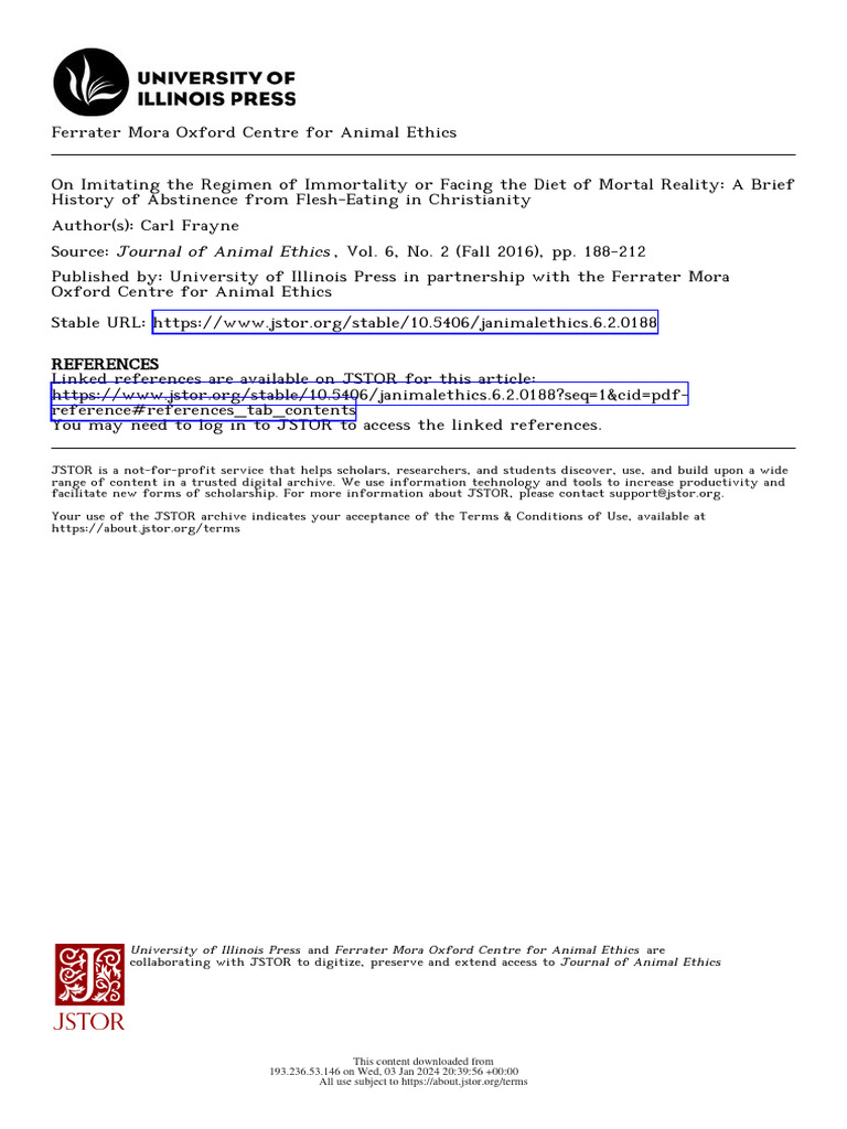 Janimalethics 6 2 0188 | PDF | Vegetarianism | Francis Of Assisi